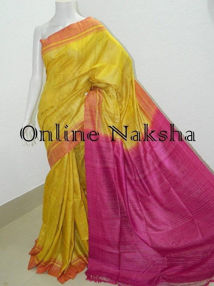 3987 Latest Yellow Ghicha Sarees Online